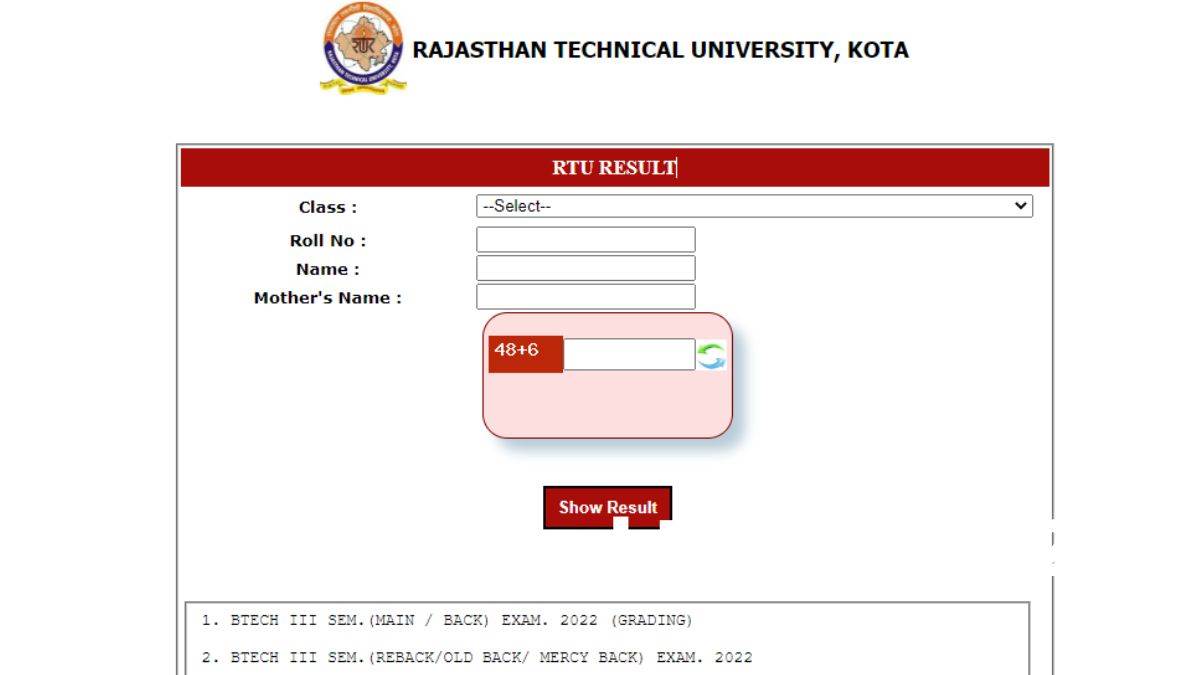 RTU Result 2022: राजस्थान टेक्निकल यूनिवर्सिटी, ने B.Tech 3rd सेमेस्टर ... RTU Result 2022: राजस्थान टेक्निकल यूनिवर्सिटी, ने B.Tech 3rd सेमेस्टर ...