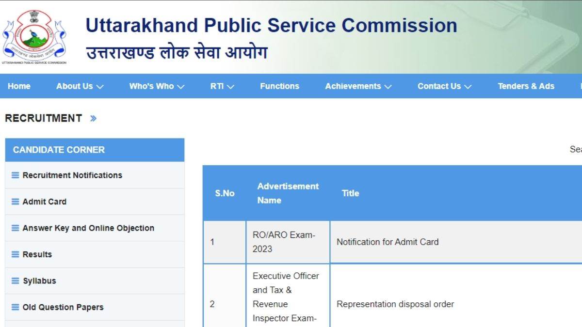 UKPSC ROARO Admit Card 2023: उतराखंड आरओएआरओ एग्जाम एडमिट कार्ड जारी ...