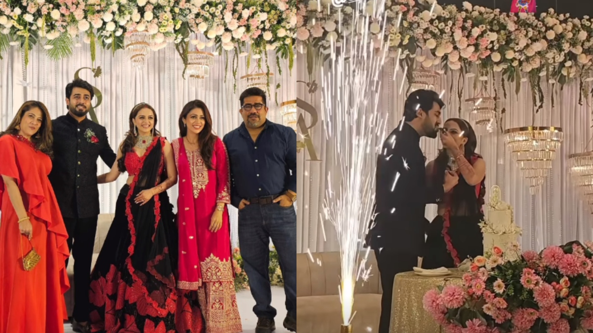 शादी के बाद Shrenu Parikh-Akshay Mhatre का हुआ ग्रैंड रिसेप्शन, ब्लैक ...