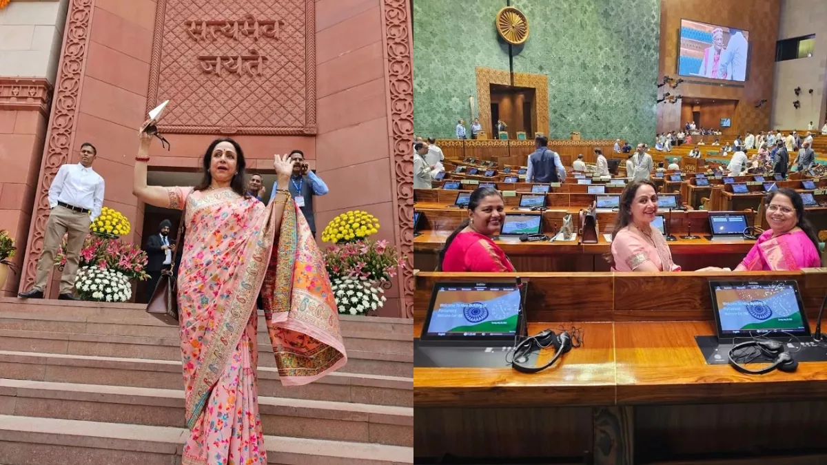 Hema Malini ने नए संसद भवन के अंदर की तस्वीरें की शेयर, साथी सांसदों के साथ पोज देती आई नजर ...
