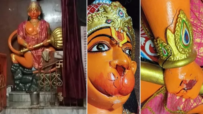 Ranchi News: मेन रोड के हनुमान मंदिर में असामाजिक तत्वों ने मूर्ति को ...