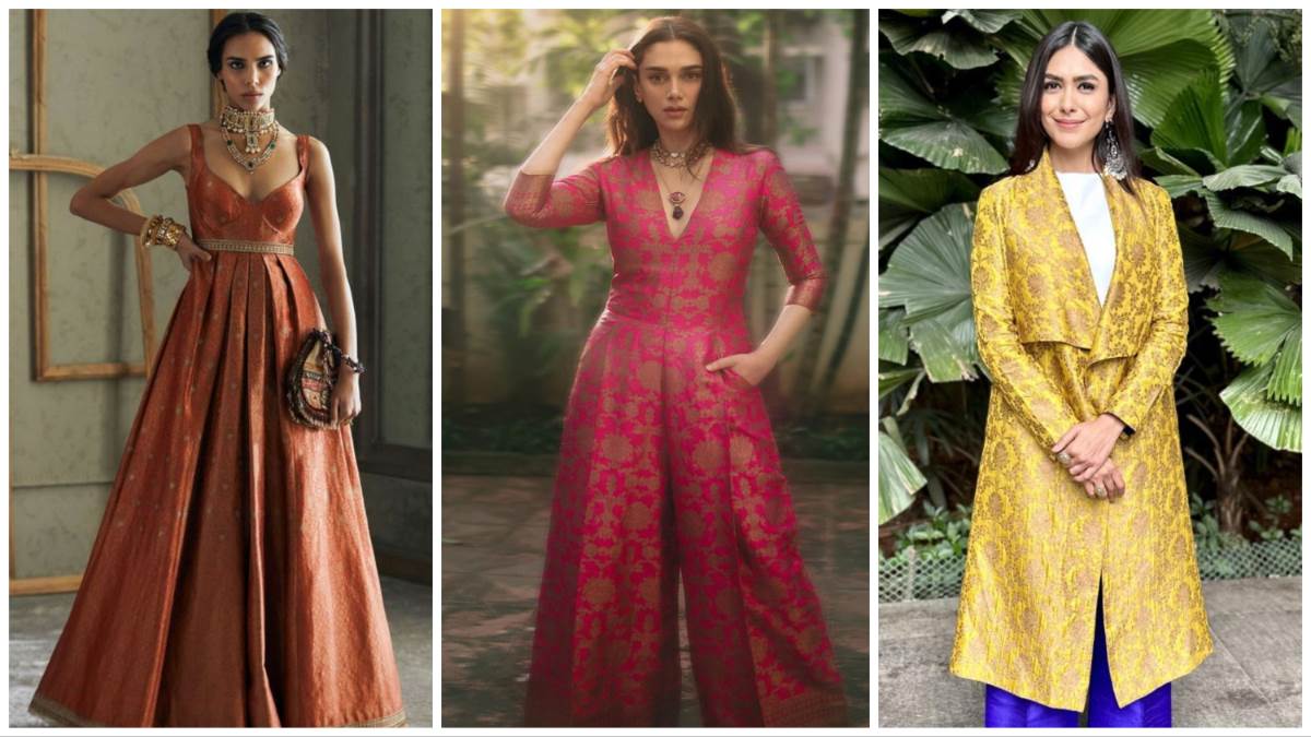 Brocade Outfits: ब्लाउज़ और कुर्ती में ही नहीं, ब्रोेकेड फैब्रिक को आप ...