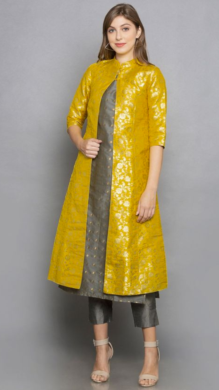 Brocade Outfits: ब्लाउज़ और कुर्ती में ही नहीं, ब्रोेकेड फैब्रिक को आप ...