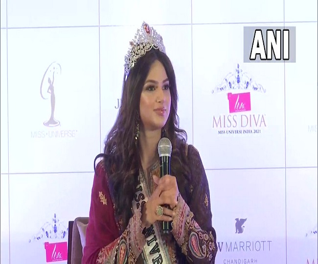 मिस यूनिवर्स हरनाज कौर संधू ने पंजाब के सीएम भगवंत मान से की मुलाकात ...