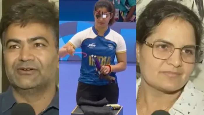 Manu Bhaker के दूसरा मेडल जीतने पर पिता के आंखों से छलके खुशी के आंसू ...