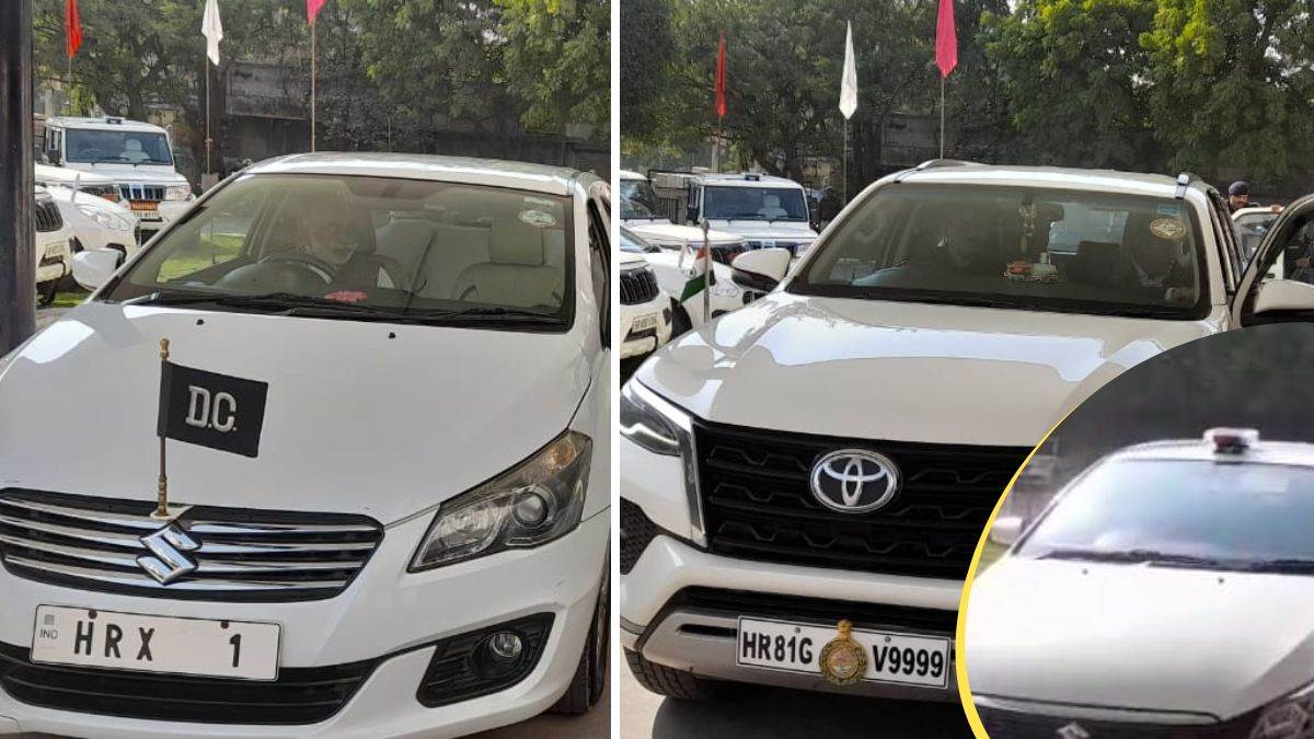 कष्‍ट निवारण समिति की बैठक में बत्‍ती लगी गाडि़यों में पहुंचे अधिकारी ...