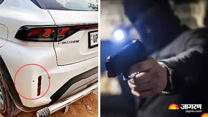 गोरखपुर में फ‍िल्‍मी अंदाज में चलती कार पर हुई फायरिंग, बाल-बाल बचा ...