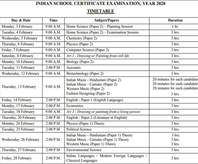 ICSE ISC Date Sheet 2020: फरवरी से शुरू हो रही हैं बोर्ड परीक्षाएं ...