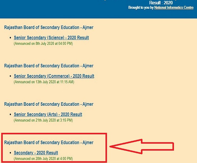 CHECK RBSE 10th Result 2020: राजस्थान 10वीं परिणाम इस लिंक से देखें, 80 ...