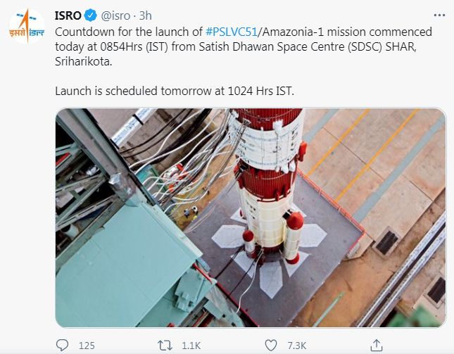 2021 में इसरो के पहले अंतरिक्ष मिशन का काउंटडाउन जारी, कल सुबह होगी ...