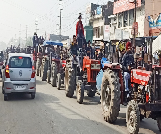 ऊधमसिंह नगर में ट्रैक्टर मार्च से किसानों ने किया शक्ति प्रदर्शन ...